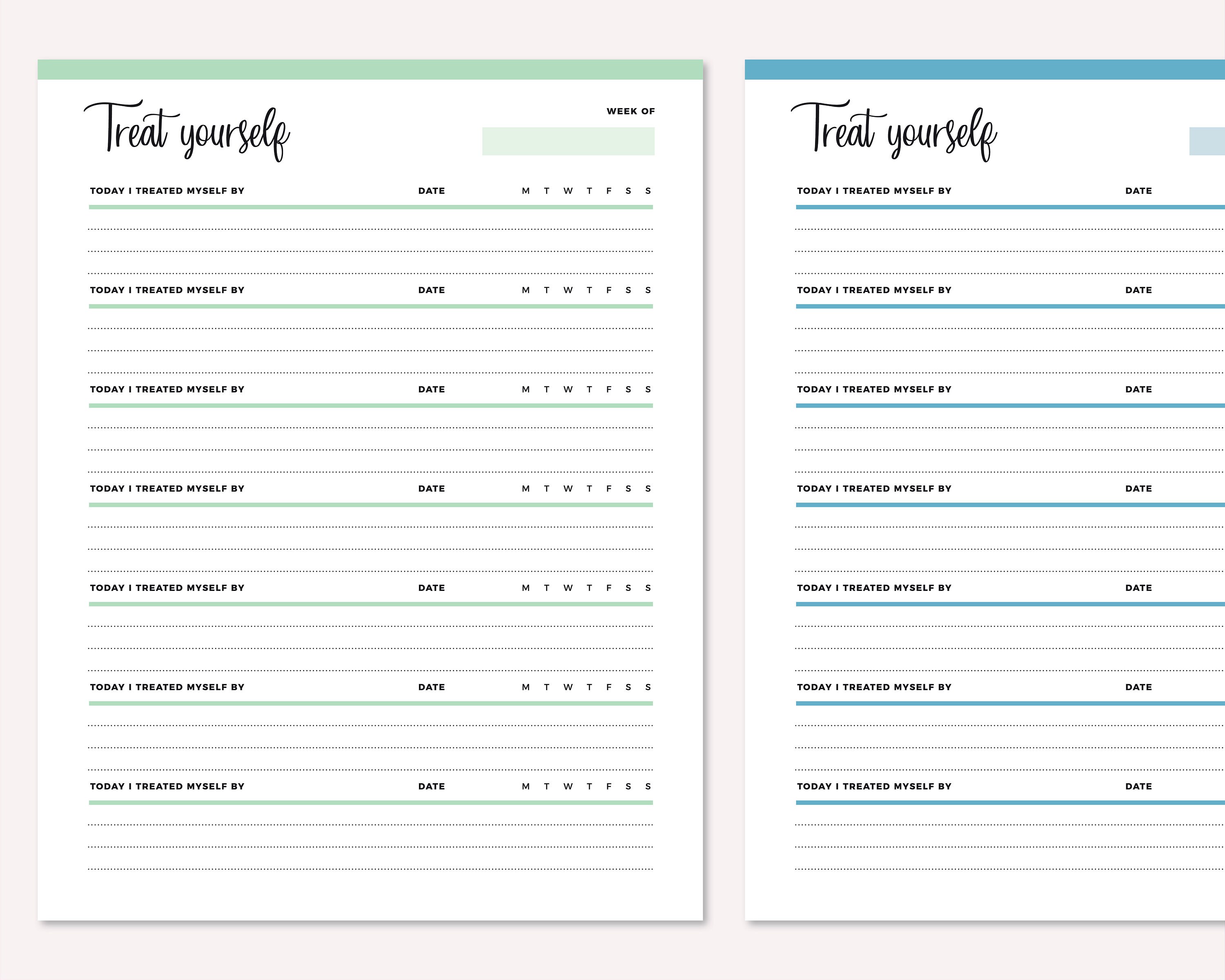 Printable Gratitude Journal Planner Insert Treat Yourself - Etsy