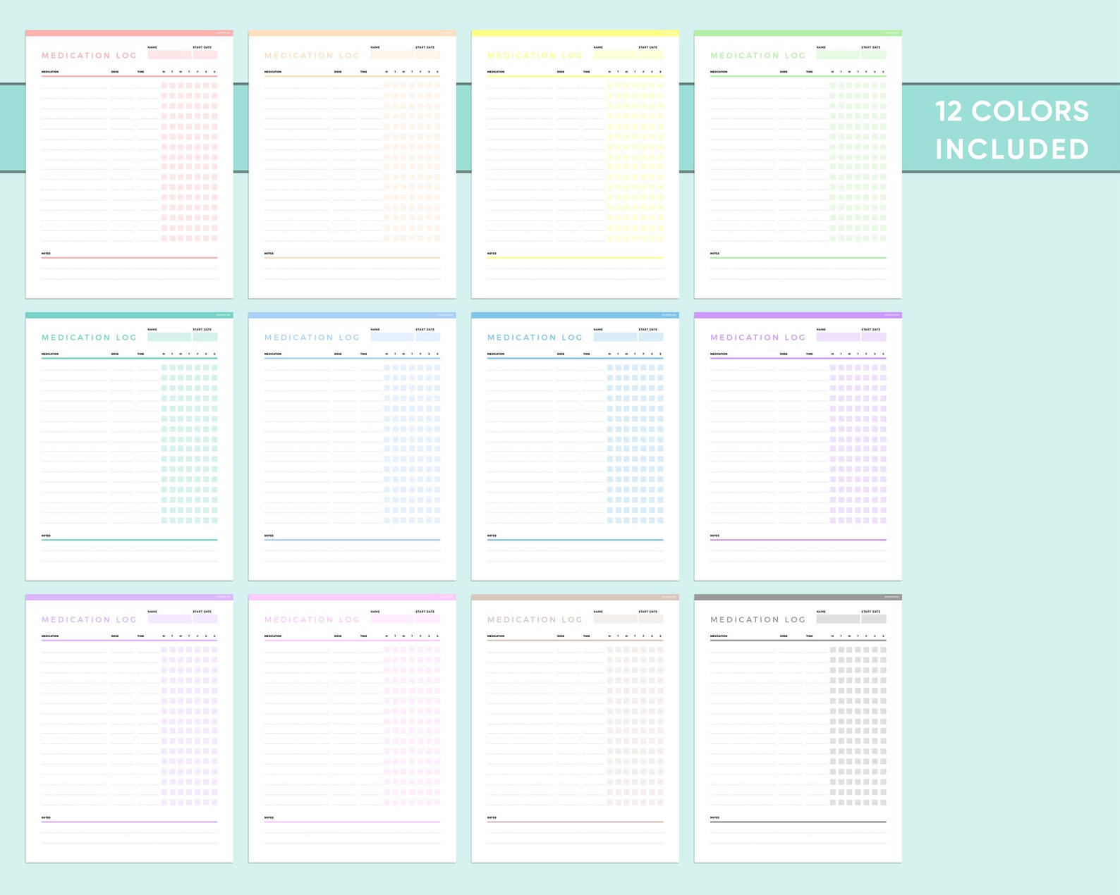 Editable Medication Tracker Printable, Fillable Medication Log ...