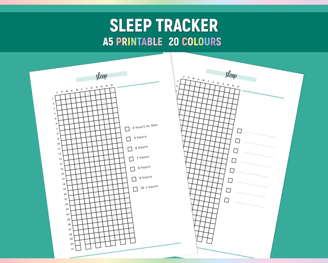A5 Sleep Tracker, Printable Healthy Sleep Journal, Simple Nightly ...