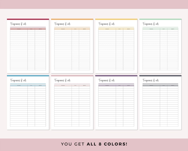 Printable Fragrance and Oil Tracking Sheet, DIY Candle Maker, Soap ...