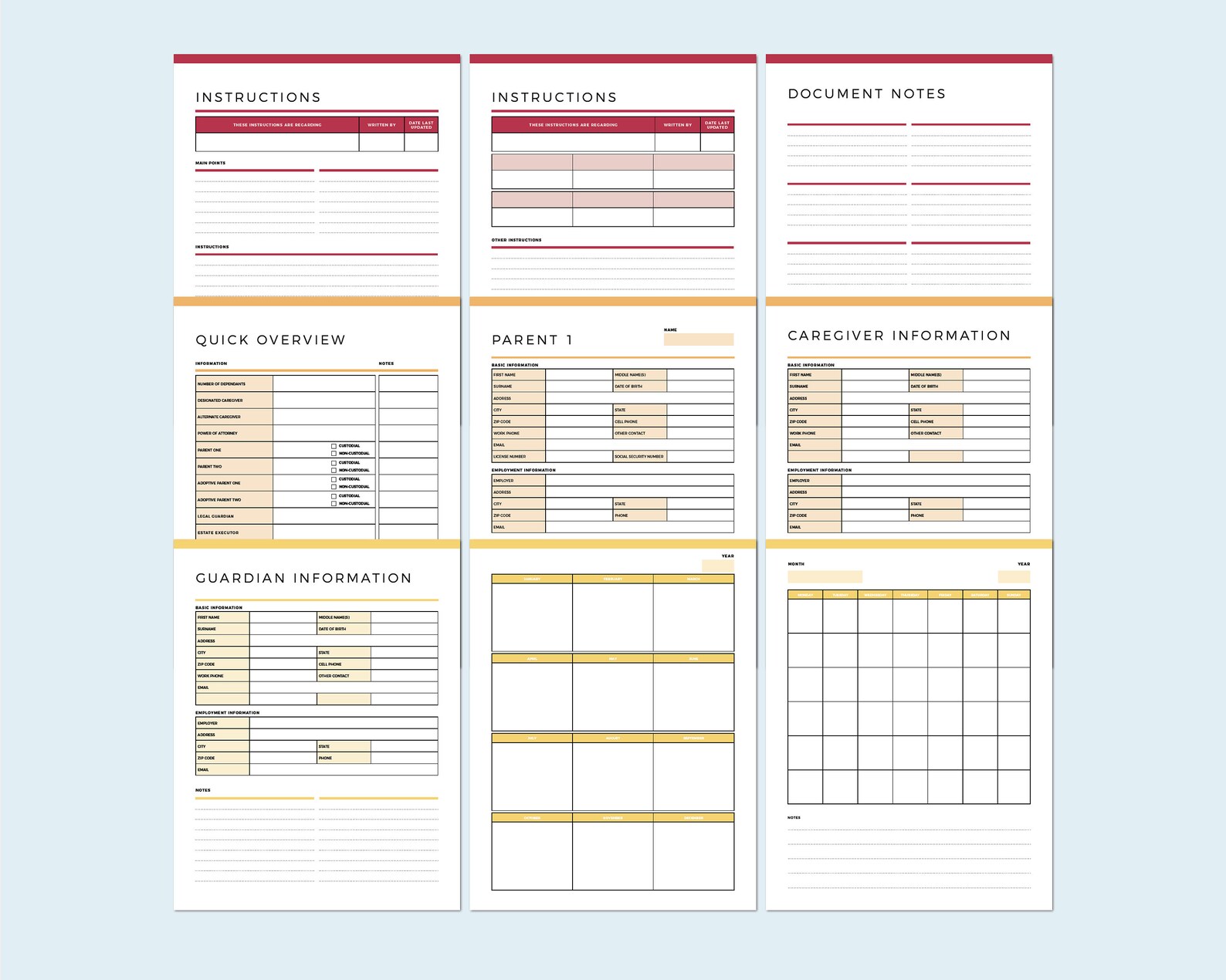 Printable Military Family Care Plan, Army Family Care Plan PDF, Dual ...