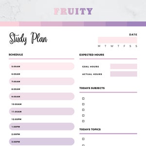 Printable Study Planner PDF, Student Study Plan, Student Planning ...