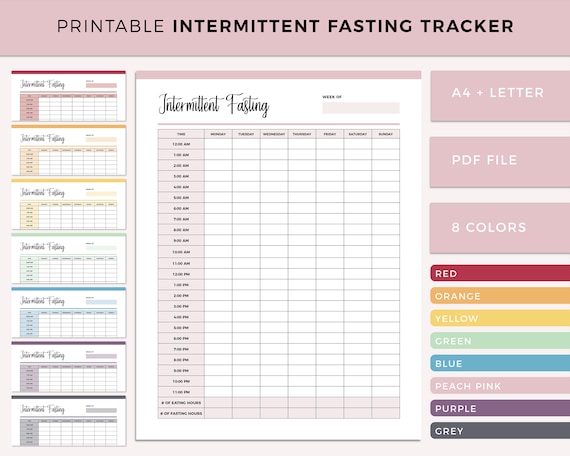 Intermittent Fasting Tracker Printable Fasting Tracker - Etsy Canada