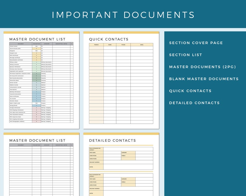 PCS Binder Printable PCS Checklist Military Move Planner - Etsy Canada