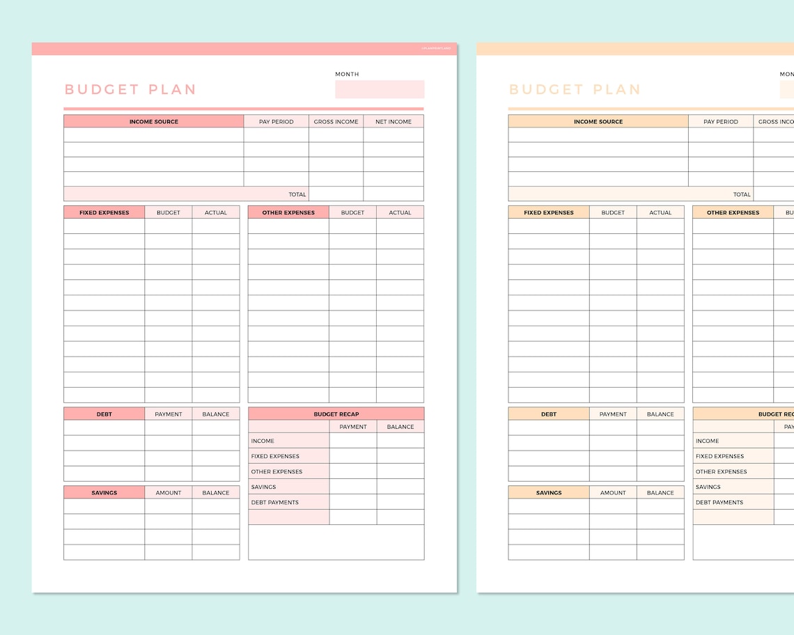 Editable Budget Planner Printable Fillable Budget Template - Etsy