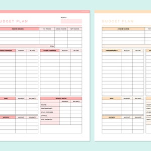 Editable Budget Planner Printable, Fillable Budget Template, Monthly ...