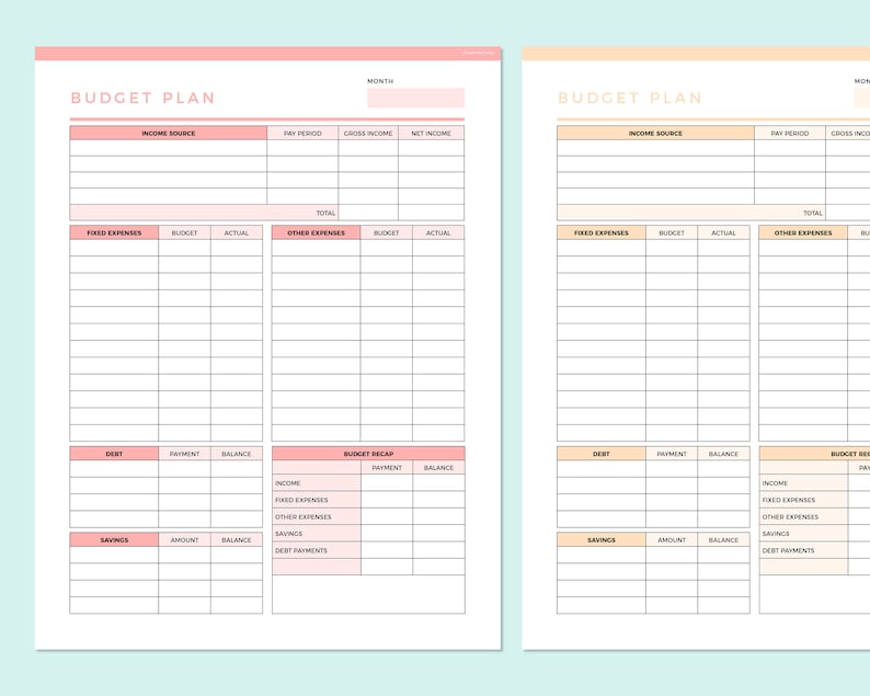 Editable Budget Planner Printable Fillable Budget Template - Etsy