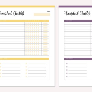 Homeschool Checklist Printable, Daily Checklist for Homeschool Teachers ...