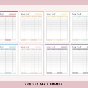Savings Tracker Printable, Sinking Funds Tracker, Saving Log Sheet ...