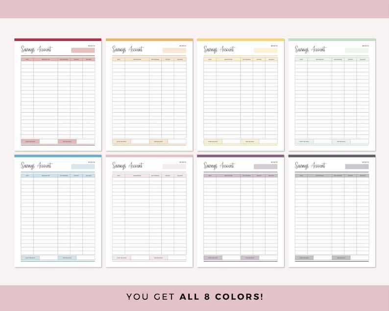 Savings Tracker Printable Sinking Funds Tracker Saving Log - Etsy UK