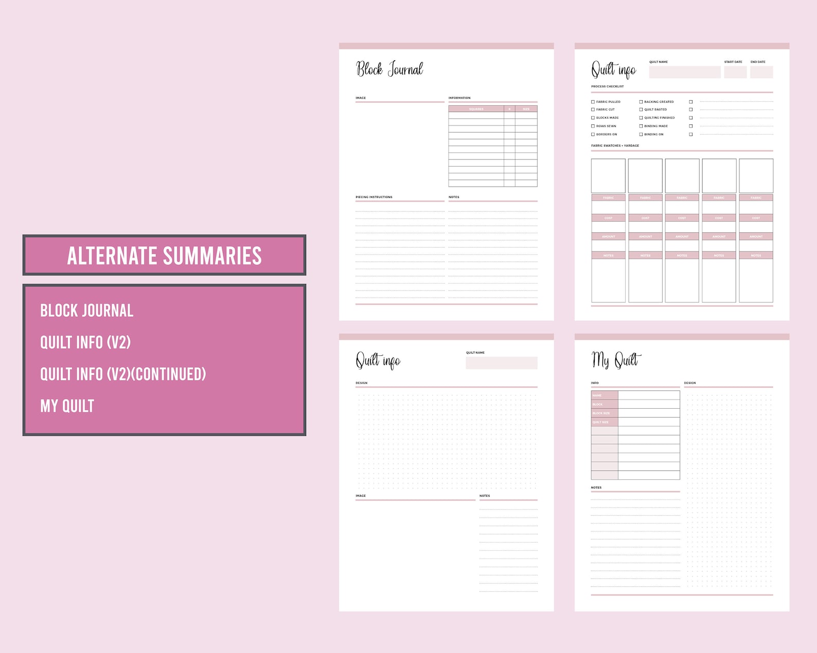 Quilting Planner Printable, Quilt Planner, Quilting Project Planner ...