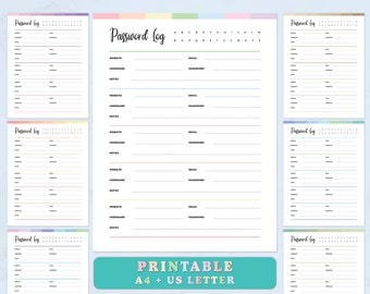 Rainbow Password Tracker - Etsy
