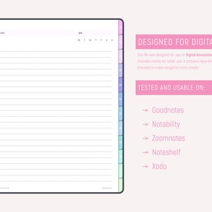Digital Notebook, Note Book for Goodnotes, Notability, Zoomnotes, 12 ...