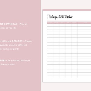 Printable Midwife Birth Tracker, Student Midwife Delivery Log, Babies ...