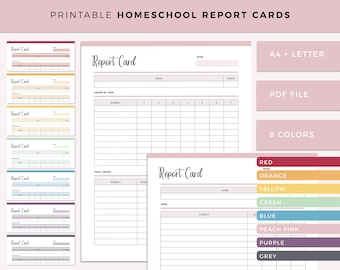 Printable Homeschool Report Card Homeschool Progress Reports Home ...