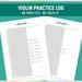 A5 Violin Practice Tracker, Printable Violin Training Journal, Simple ...