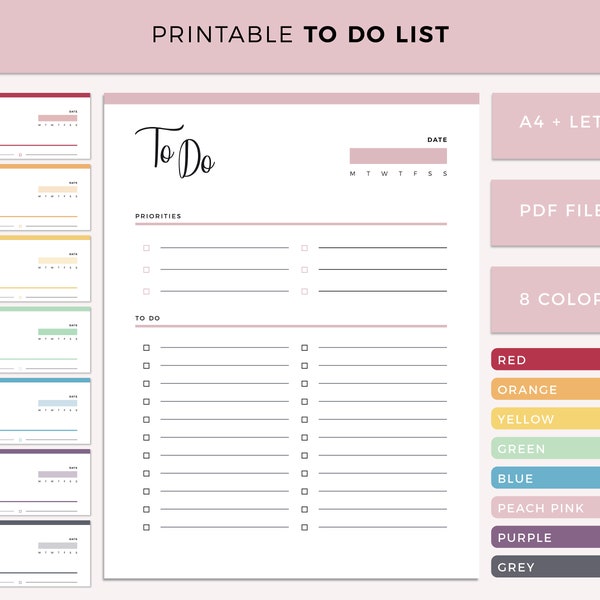 To Do List Printable - Etsy