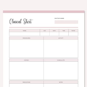 Printable Nursing Clinical Sheet, Nurse Clinical Overview, Nurse Report ...