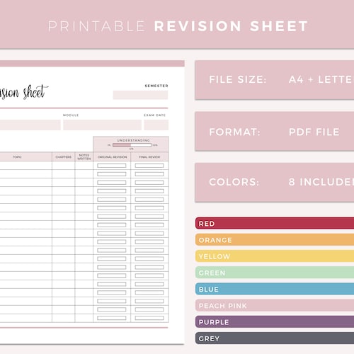 Printable Study Checklist Print at Home Daily Study Chart - Etsy