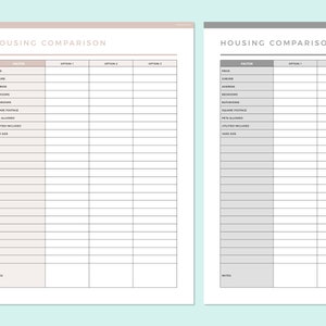 Editable House Comparison Printable, House Hunting Comparison Template ...