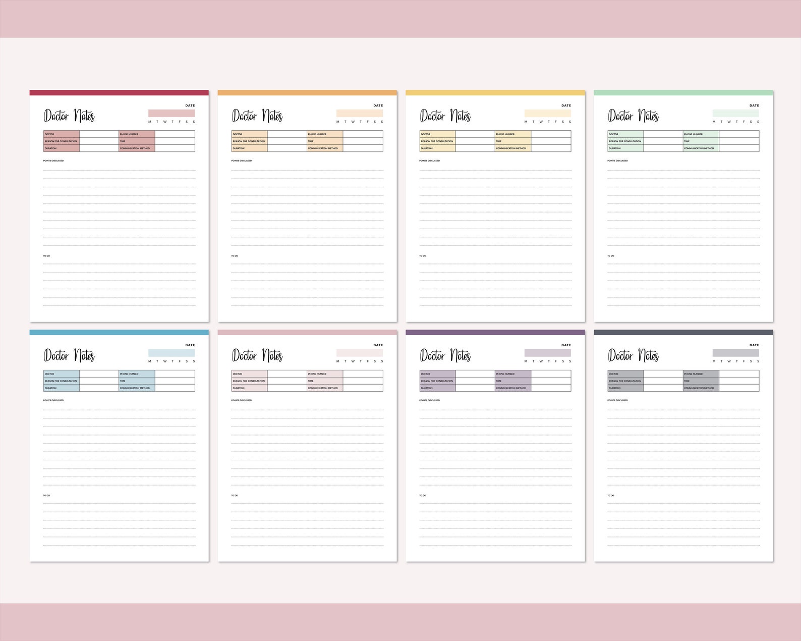 Printable Doctor Notes, Health Consultation Record Keeping Journal ...