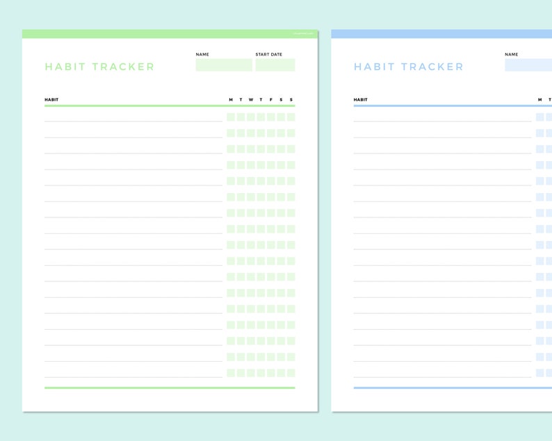 Editable Weekly Habit Tracker Printable, Fillable Daily Checklist ...