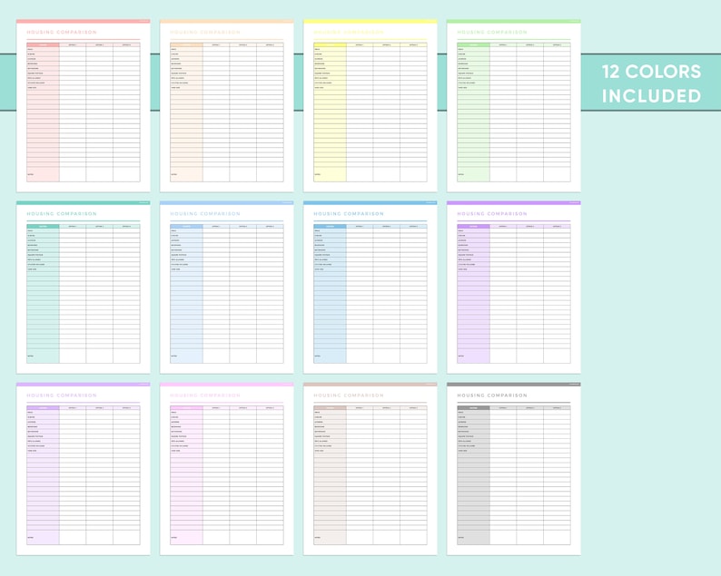 Editable House Comparison Printable, House Hunting Comparison Template ...