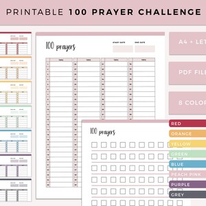 Printable 100 Prayer Challenge, Prayer Journal, Faith Journal, Daily ...