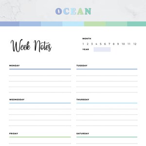 Printable Weekly Notes PDF, Week Notes Planner Insert, Notes Checklist ...