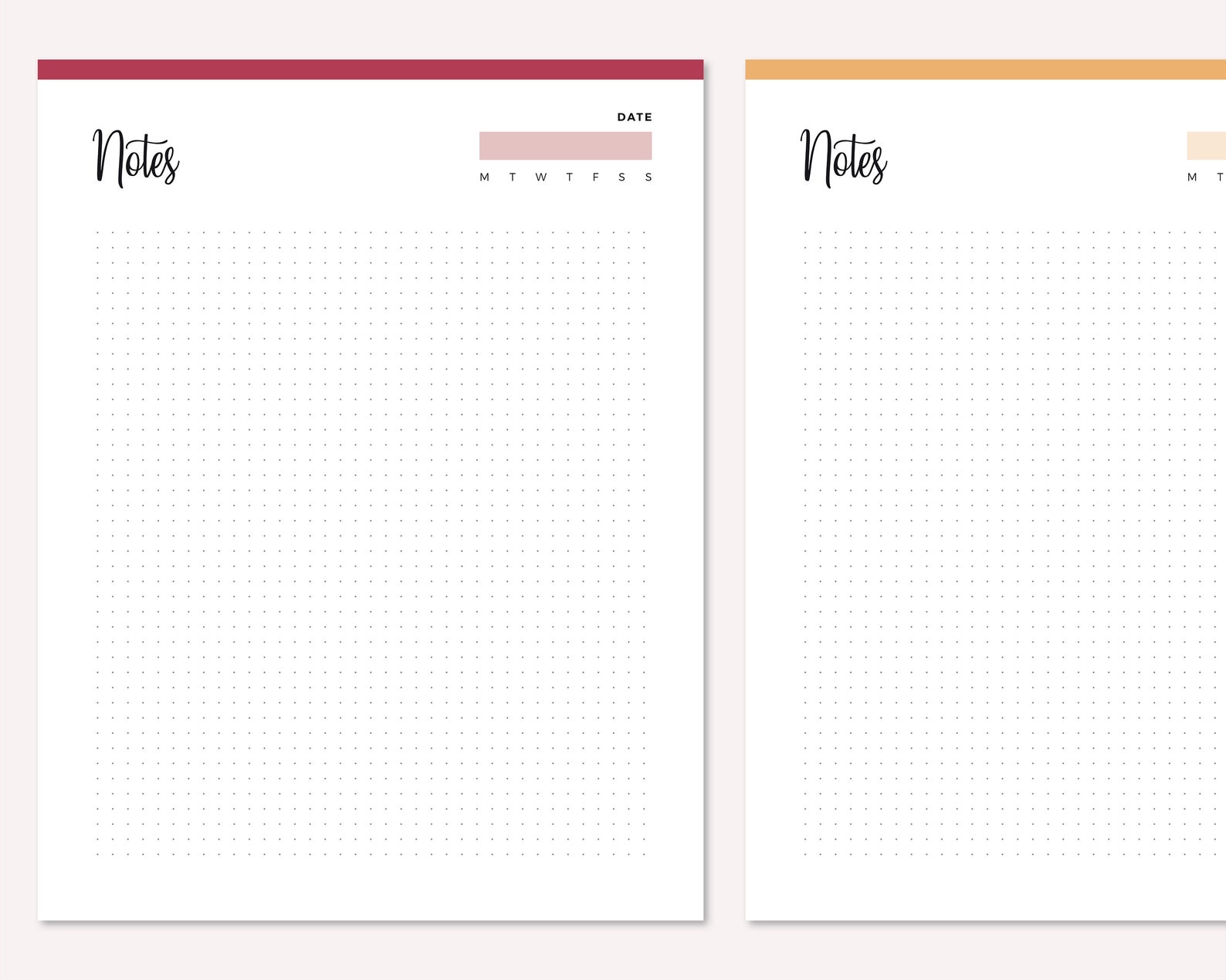 Printable Dot Grid Notes Pages Print at Home Journal Pages - Etsy