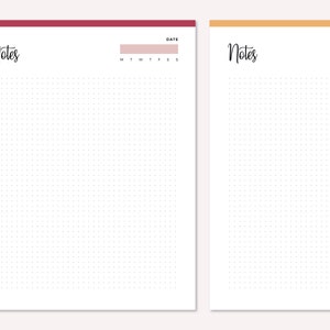 Printable Dot Grid Notes Pages, Print at Home Journal Pages, Instant ...