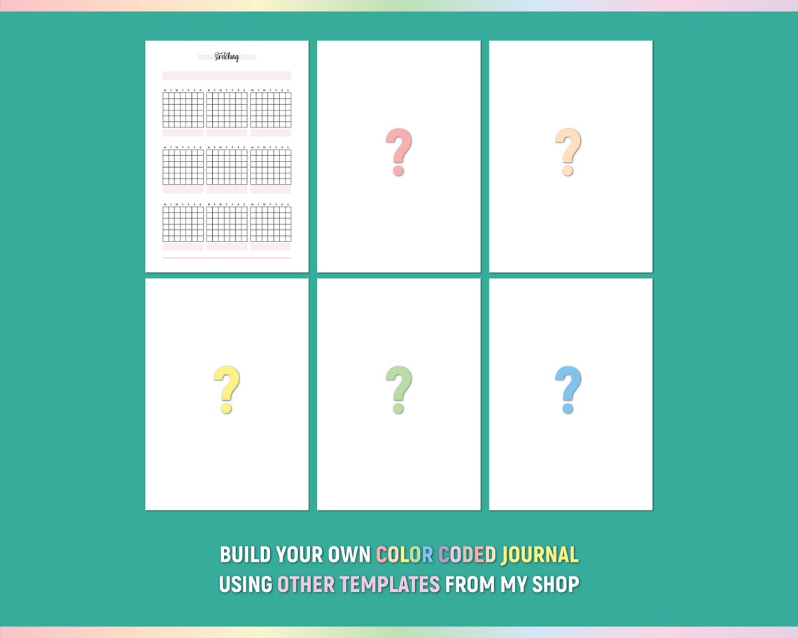 A5 Monthly Stretching Template, Printable Stretching Exercises Tracker ...