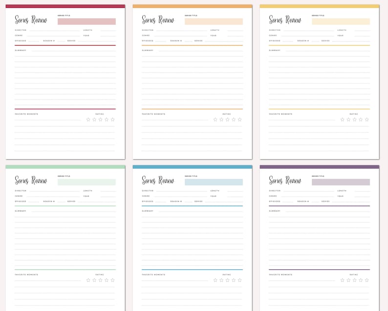 Movie Journal Printable Movie Tracker Film Journal TV - Etsy