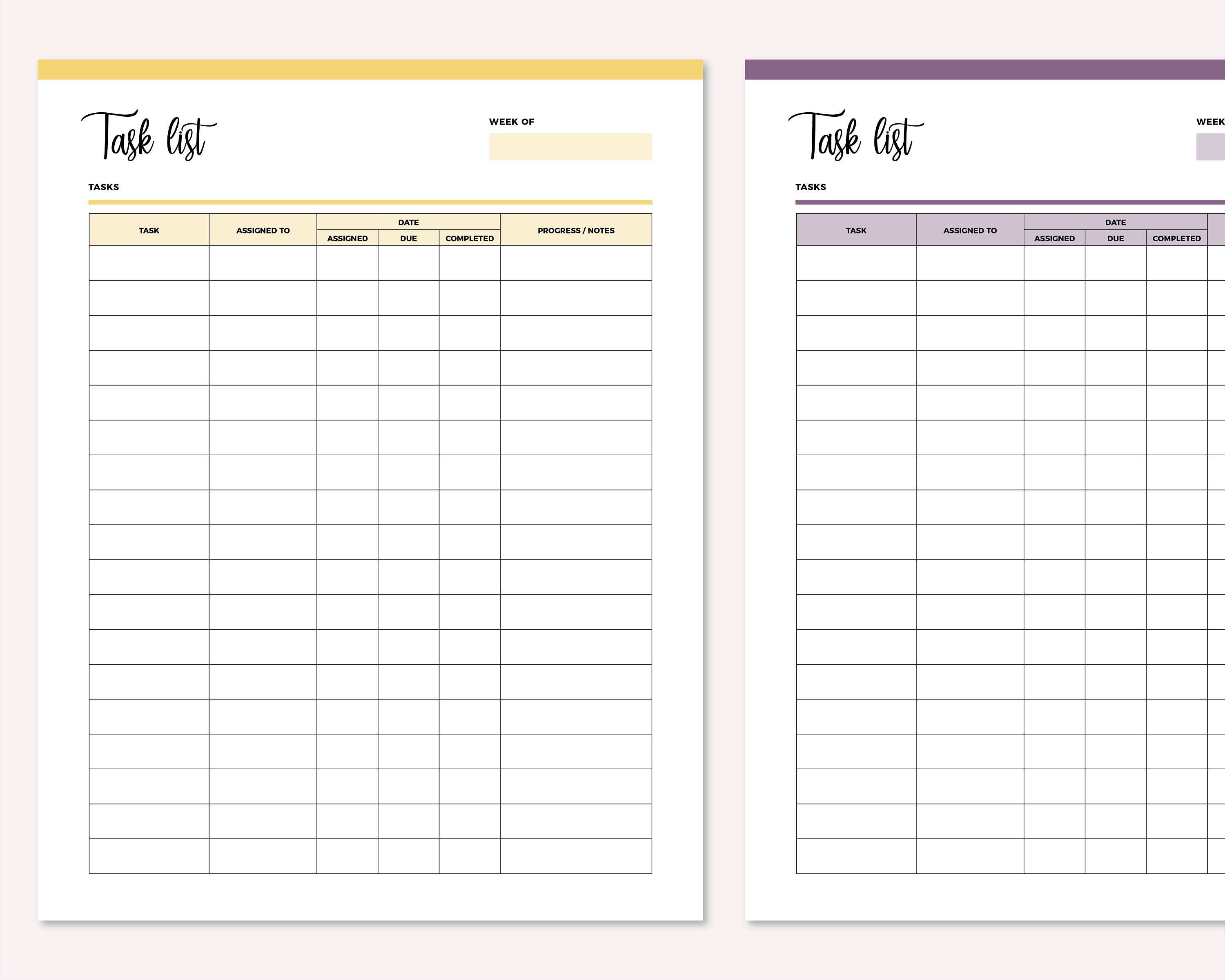 Employee Task List Printable Work Allocation Sheet Daily - Etsy Canada
