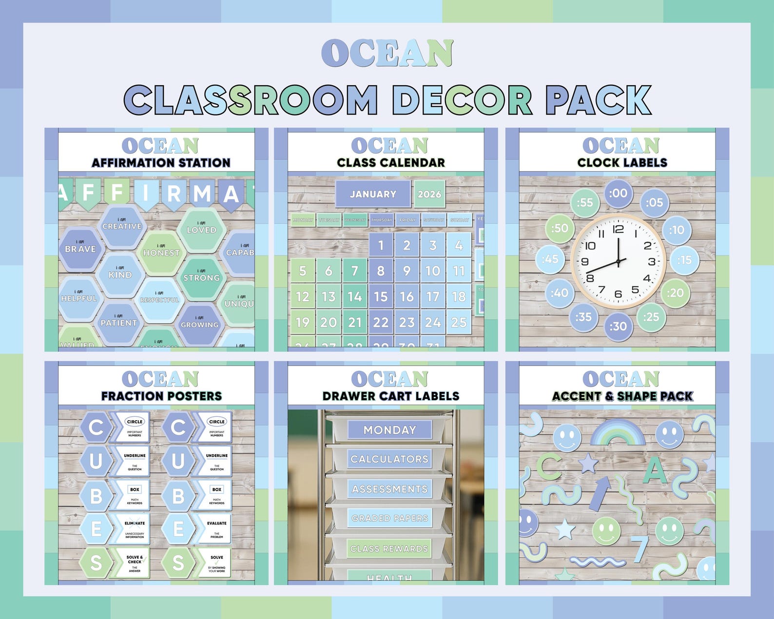 Classroom Decor Bundle | Ocean Classroom Theme | Calm Nature Classroom ...