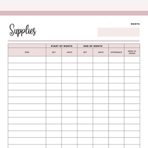 Printable Inventory Tracker, Inventory Sheet, Craft Business Supplies ...