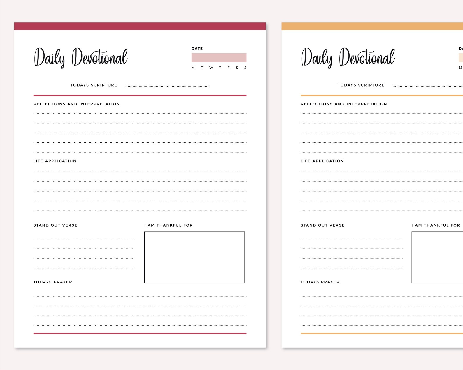 Printable Daily Devotional Scripture Study Bible Reading - Etsy