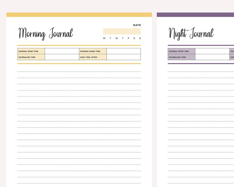 Printable Lined Journal Pages Daily Journaling Gratitude - Etsy