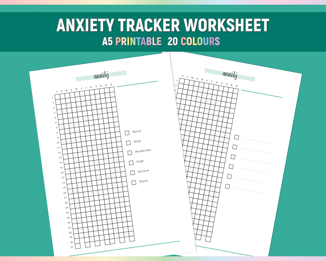 A5 Anxiety Tracker, Printable Lower Anxiety Journal, Simple Positive ...