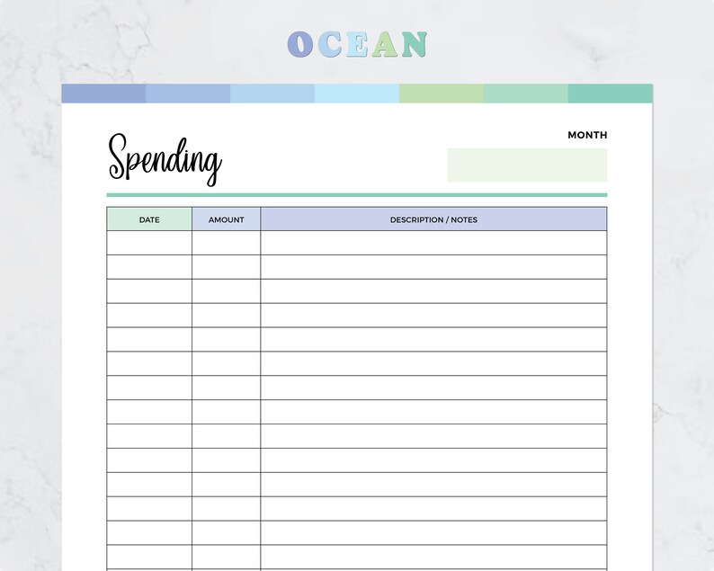 Spending Tracker Printable, Daily Expense Tracker - Etsy