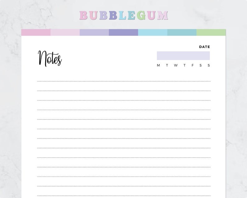 Lined Notes Template Printable Notes Template - Etsy