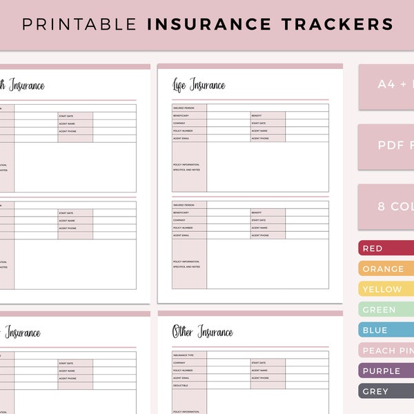 Insurance Tracking - Etsy