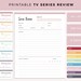 Printable TV Series Review Sheet, Television Show Log, TV Show Planner ...