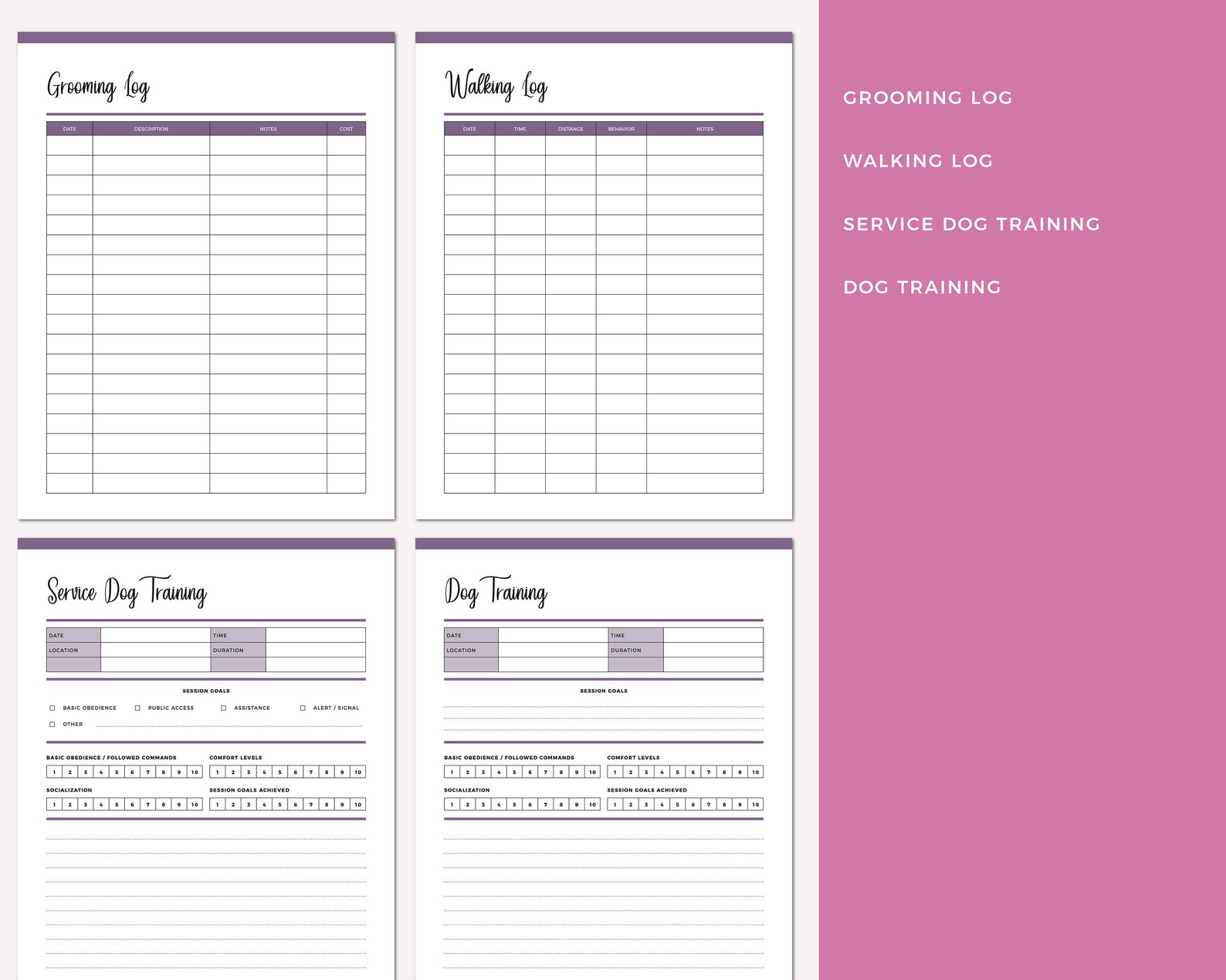 Printable Dog Training Planner Puppy Training Planner - Etsy