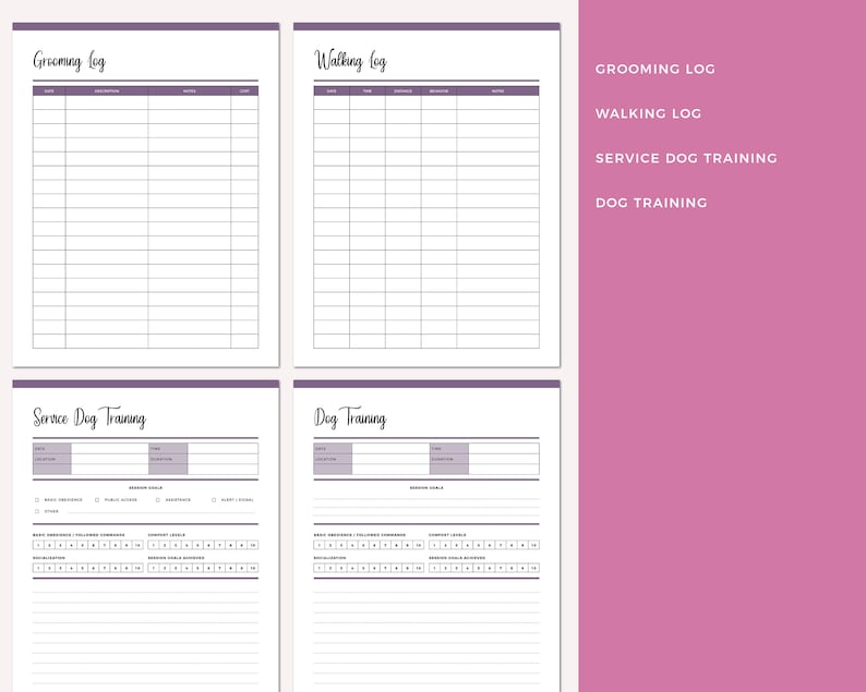 Printable Dog Training Planner Puppy Training Planner - Etsy
