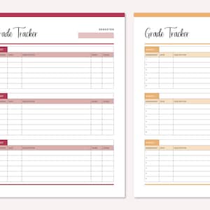 Printable Grade Tracker, Homeschool Gradebook, Student Grading Sheet ...