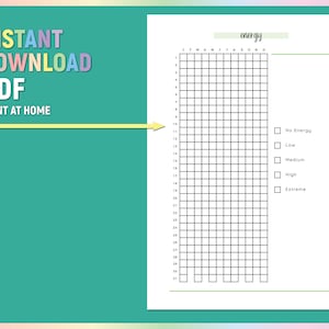 A5 Energy Level Tracker, Printable Energy Journal, Simple Yearly Energy ...
