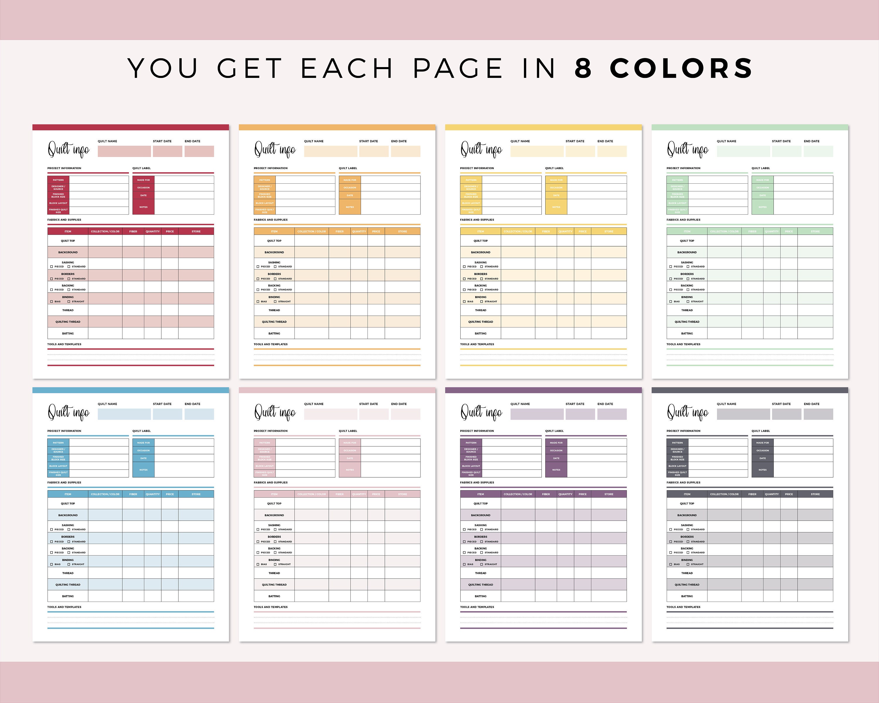 Printable Simple Quilting Journal Digital Download, Printable Quilt ...