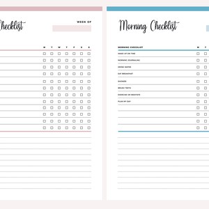Printable Morning Checklist, Daily Planner, Day Organizer, Daily ...
