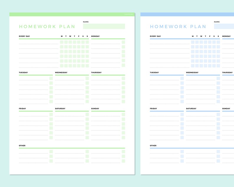 Editable Homework Checklist Fillable Homework Planner - Etsy